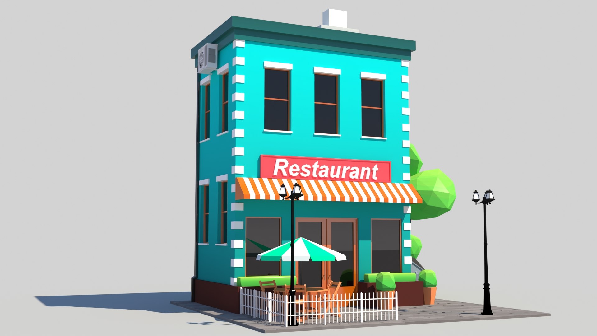 3D Stylized Restaurant 01 Building - TurboSquid 2105990