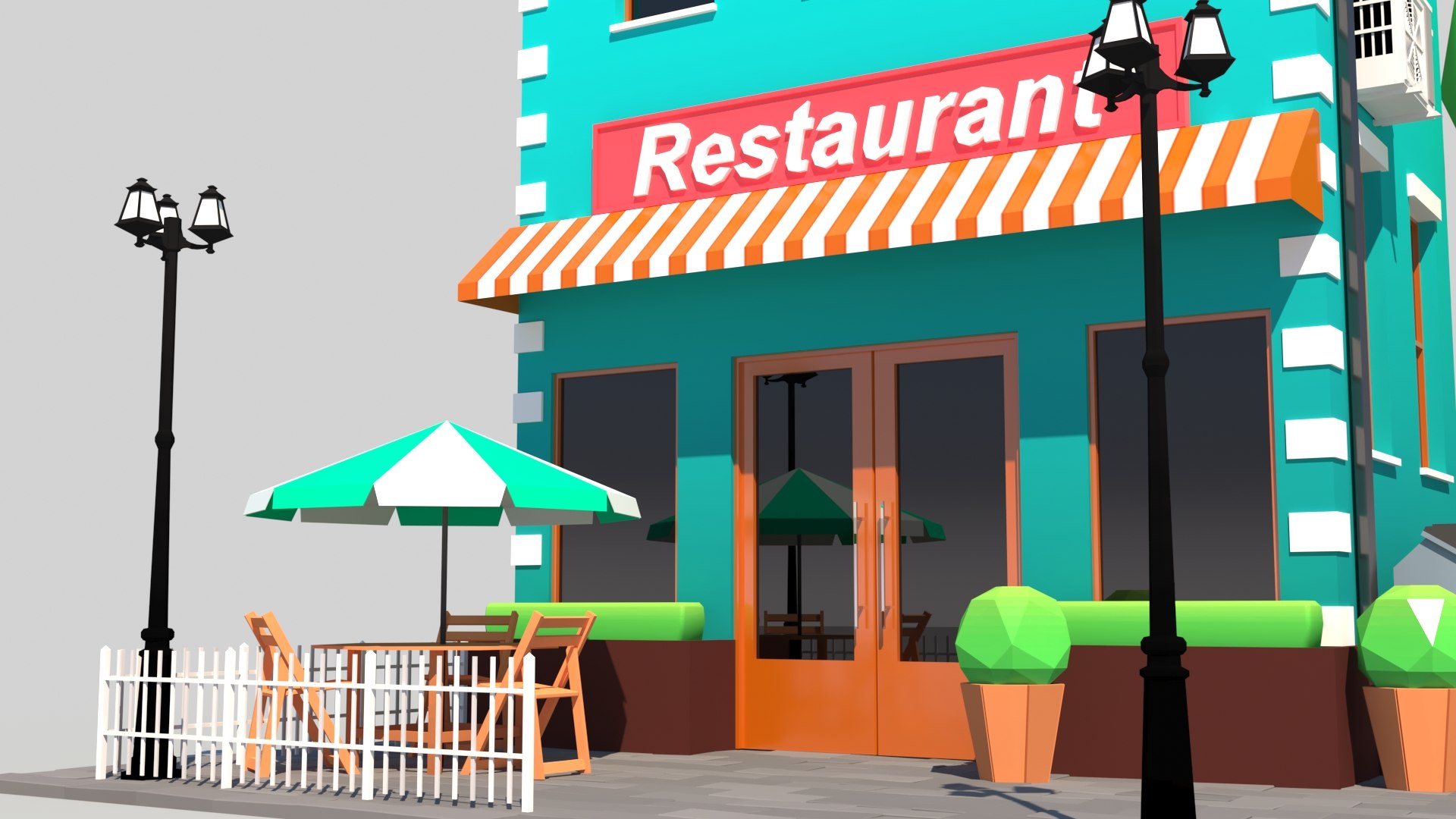 3D Stylized Restaurant 01 Building - TurboSquid 2105990