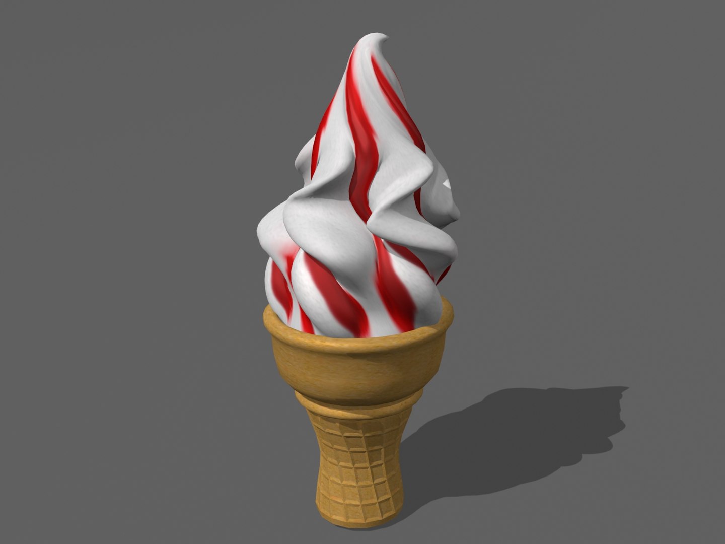 realistic icecream cone red 3d model