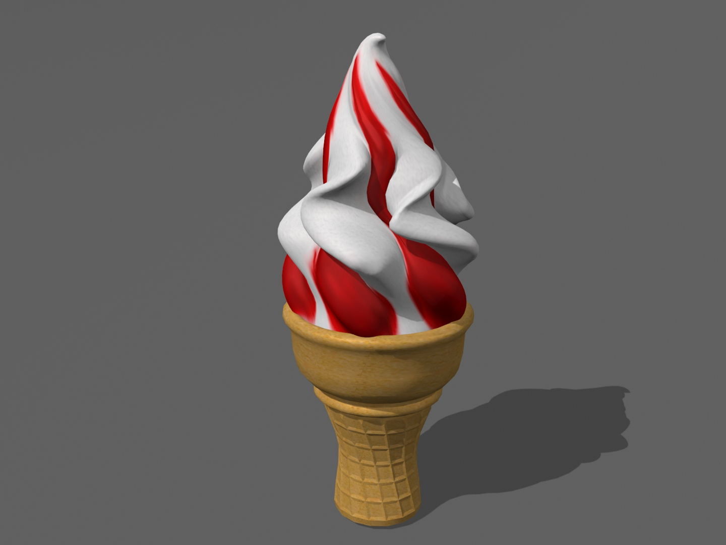 realistic icecream cone red 3d model