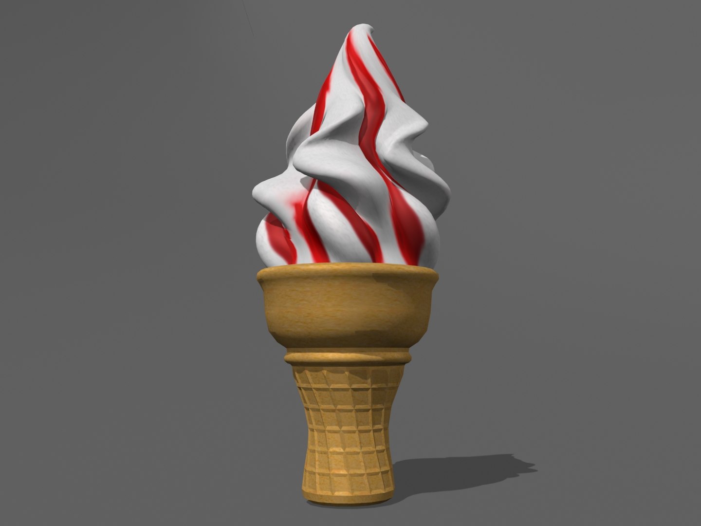 realistic icecream cone red 3d model