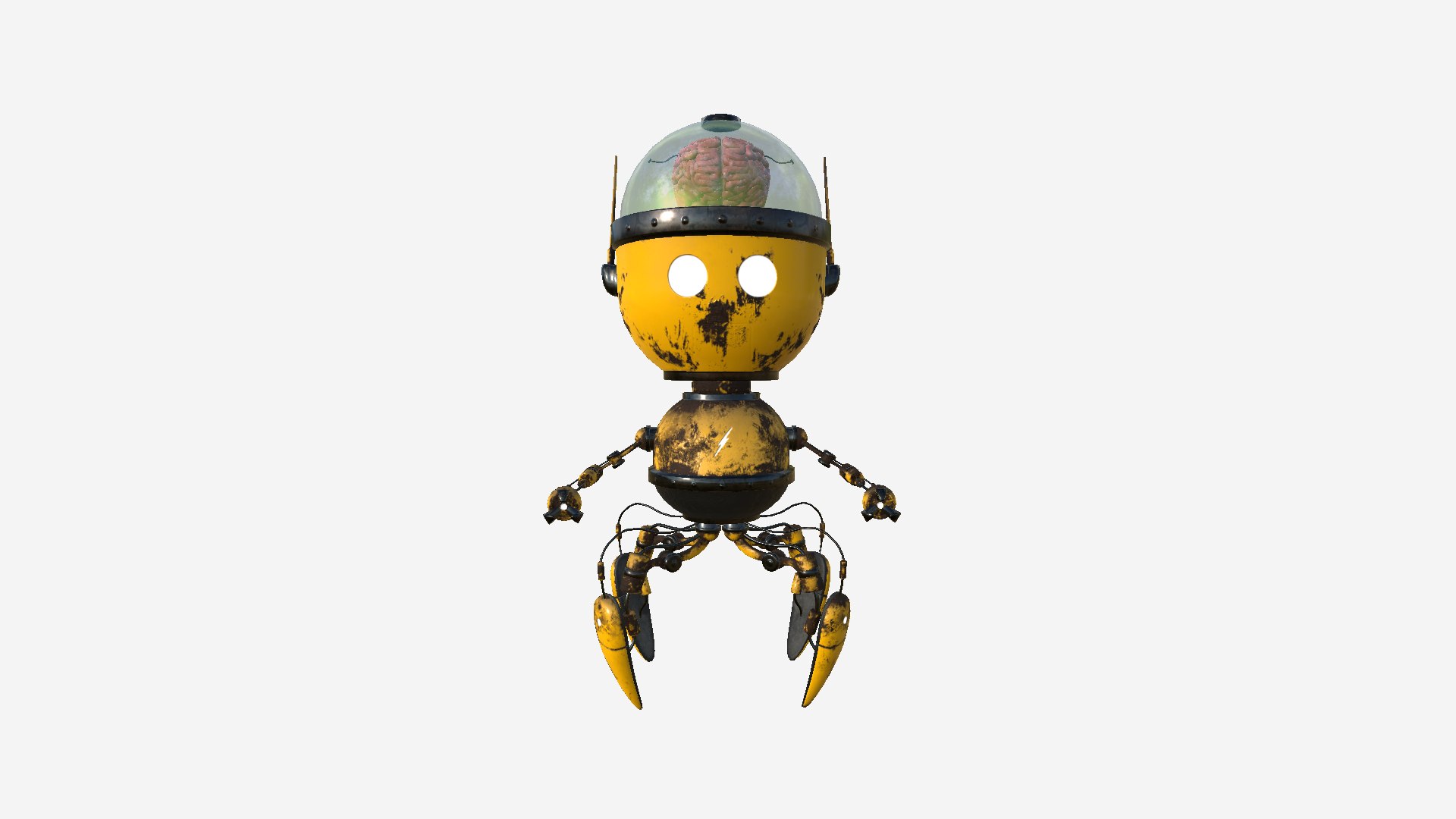 3D Brain Robot G05 Yellow - SciFi Character Design - TurboSquid 1879972