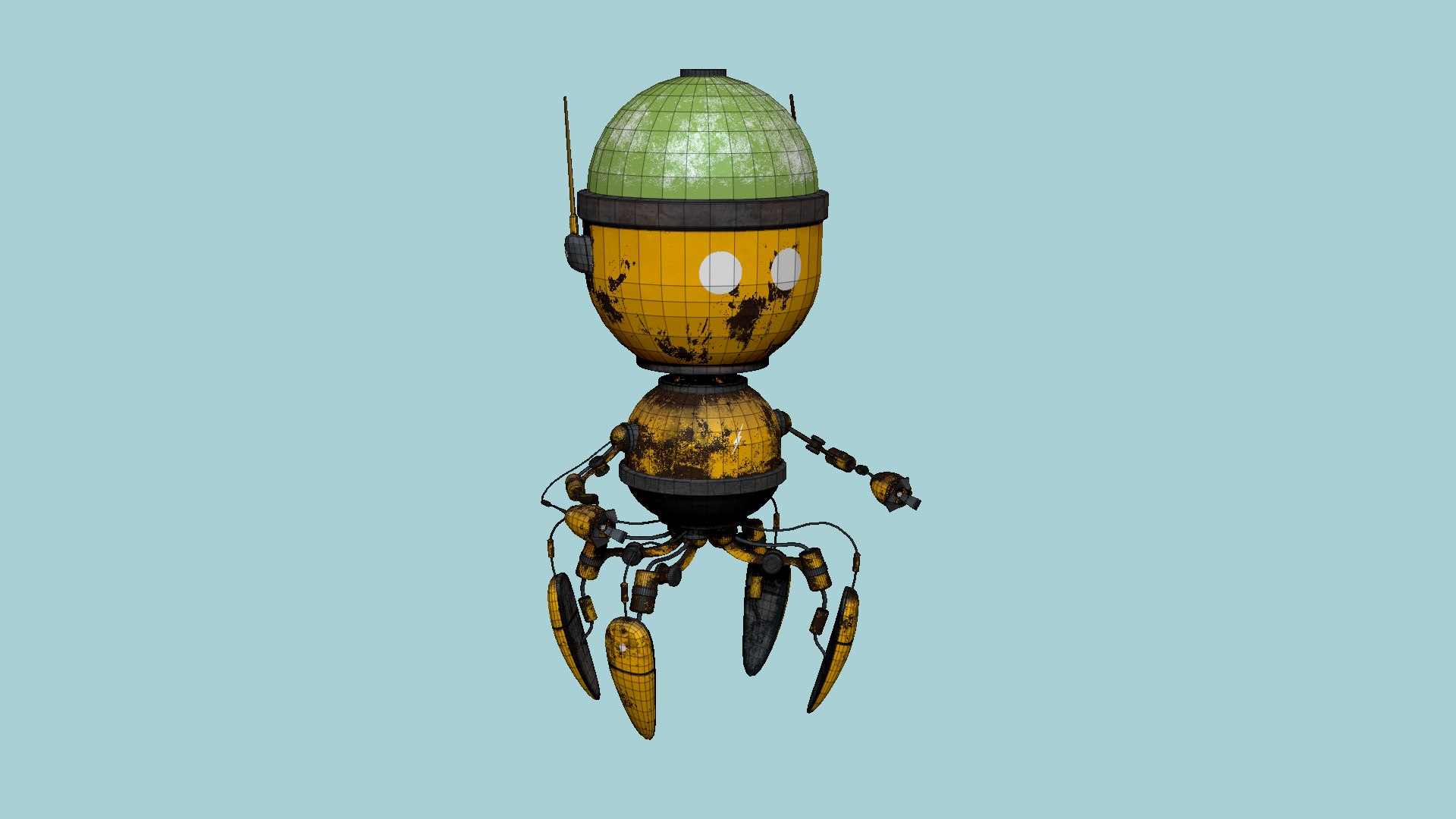 3D Brain Robot G05 Yellow - SciFi Character Design - TurboSquid 1879972