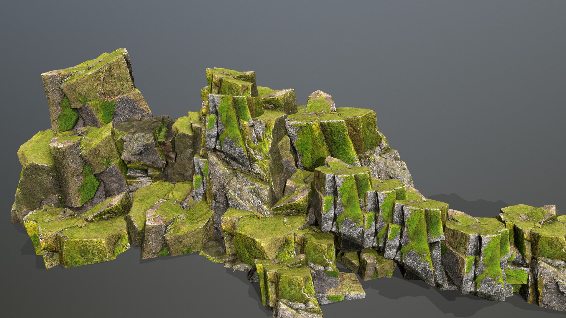 3D mossy cliff rocks - TurboSquid 2178060