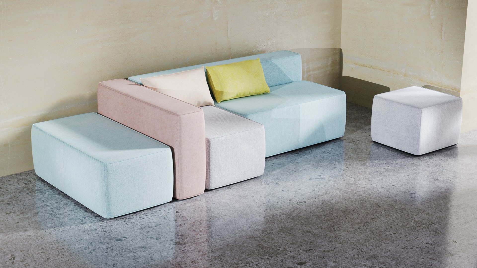 3D Sofa Tetromino Soft Model - TurboSquid 2129704