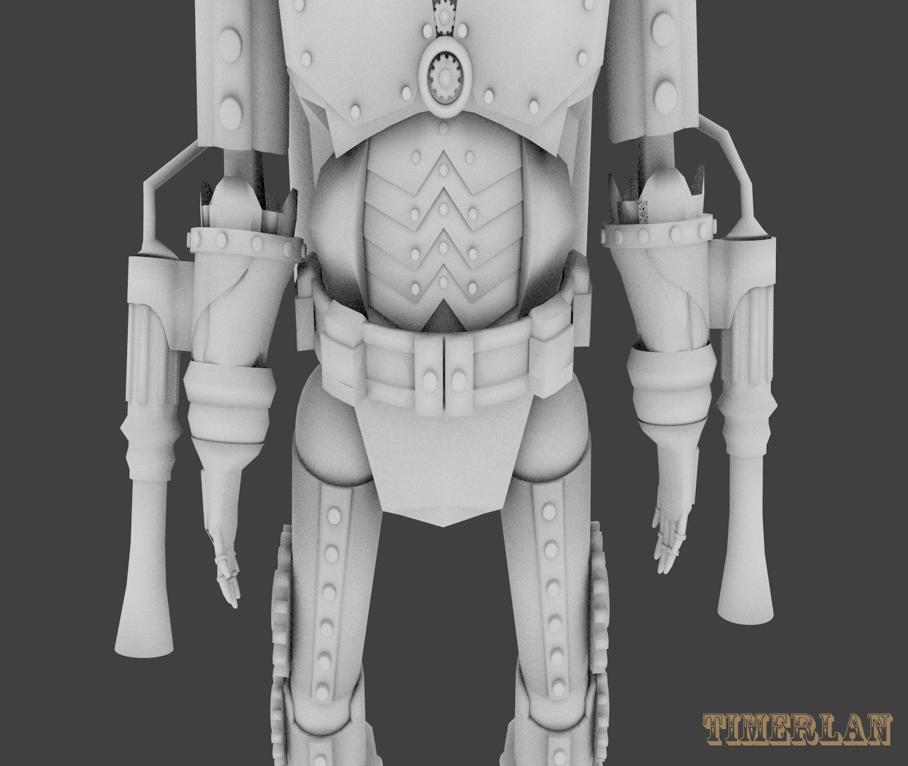 3d Steampunk Robot Gun