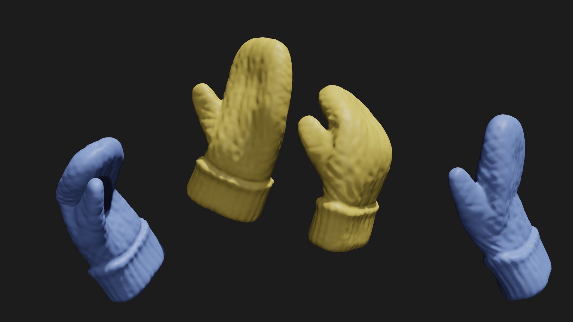 3D Rigged Colored mitten - TurboSquid 1776583