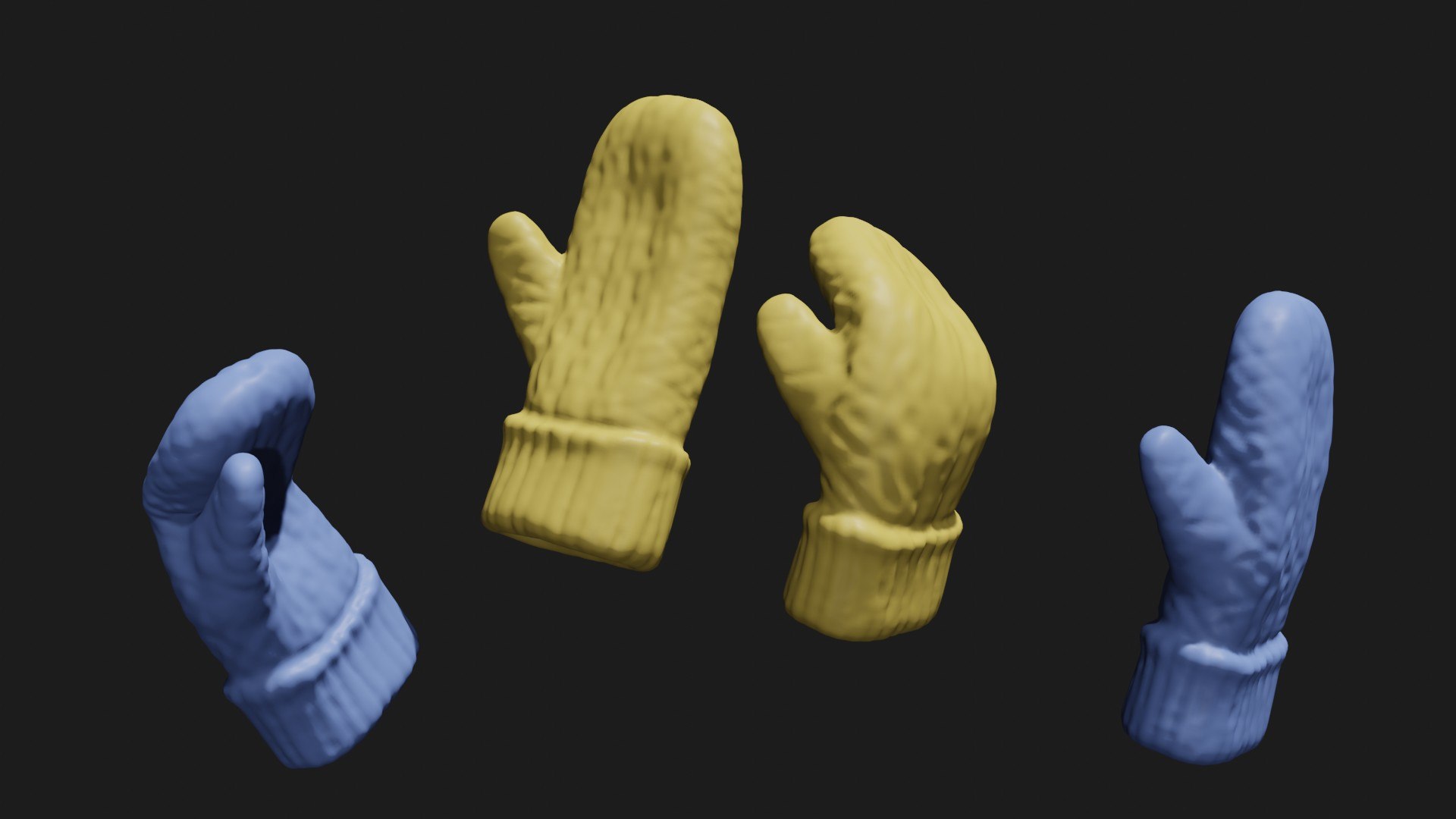 3D Rigged Colored mitten - TurboSquid 1776583