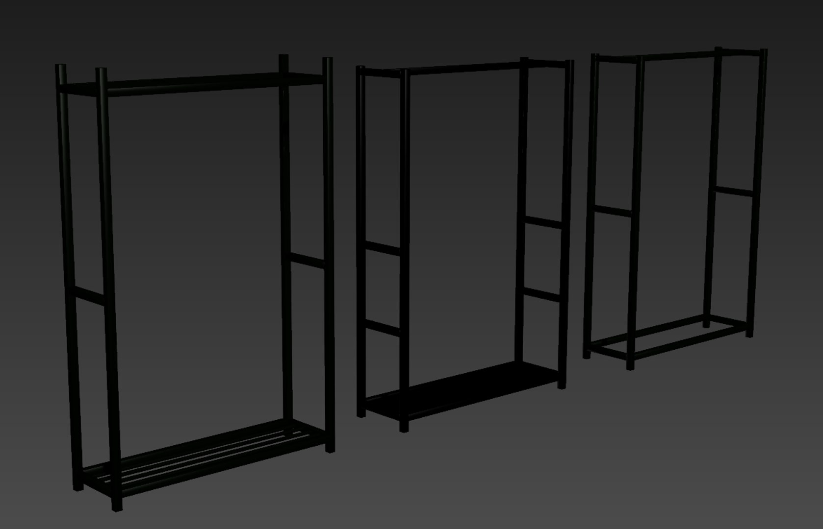 3D Pack 3 Clothes Racks Model - TurboSquid 1440780