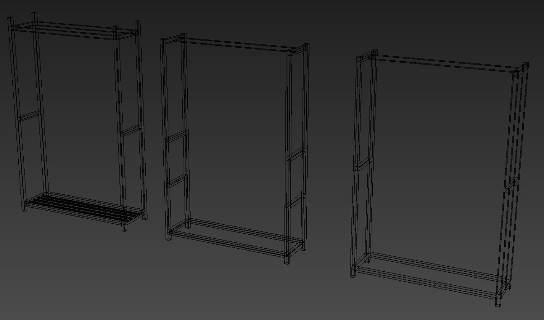 3D Pack 3 Clothes Racks Model - TurboSquid 1440780