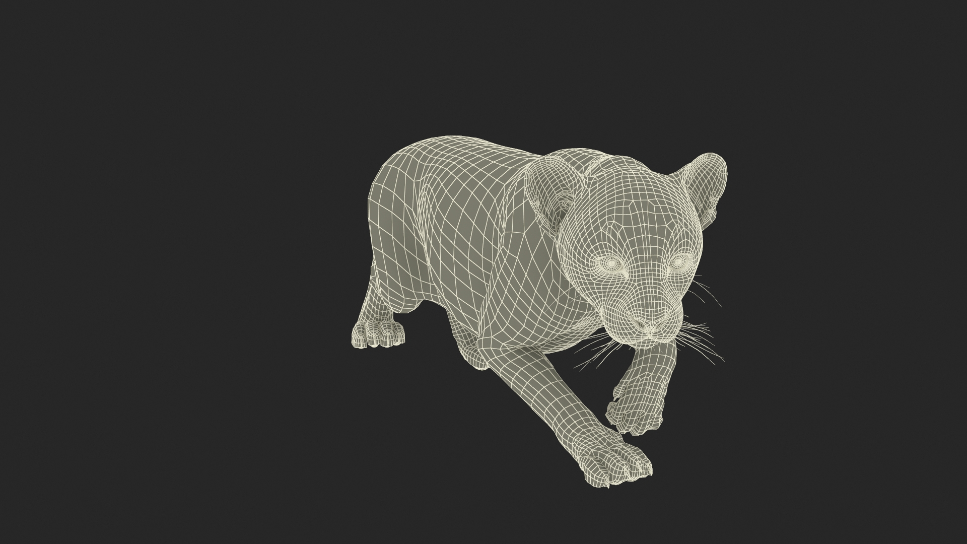 Black Leopard Cub Sneaking Pose 3D Model - TurboSquid 2347085
