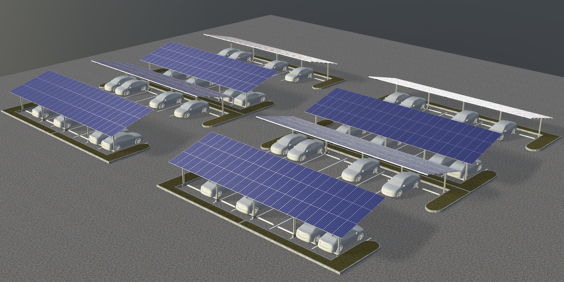 Solar Carport Layout 3D - TurboSquid 2090820