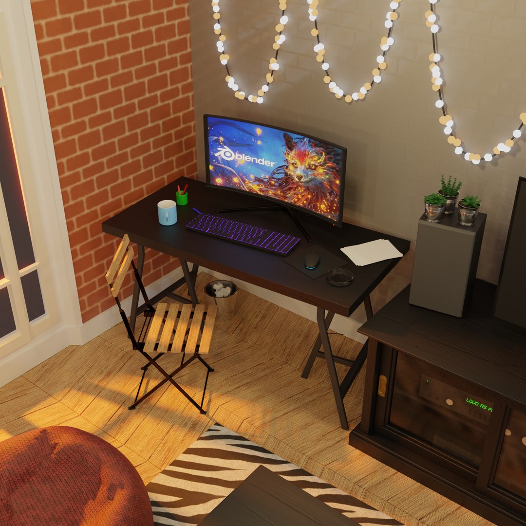 Living Room Low Poly Substance 3D - TurboSquid 1820611