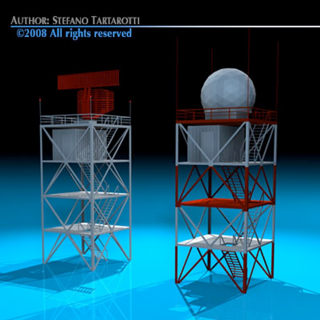 Airport Radar Towers 3d Model