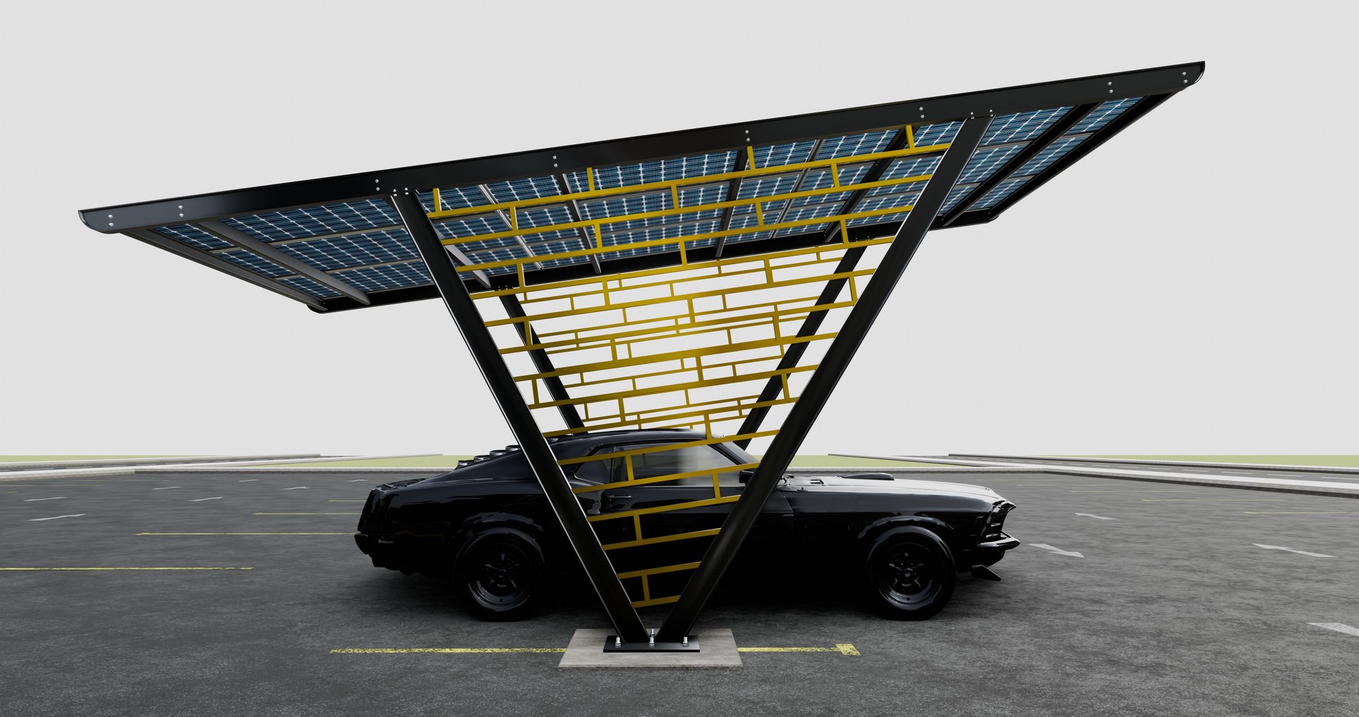 3D V TYPE MODERN SOLAR CARPORT TYPE-8 Model - TurboSquid 2298258