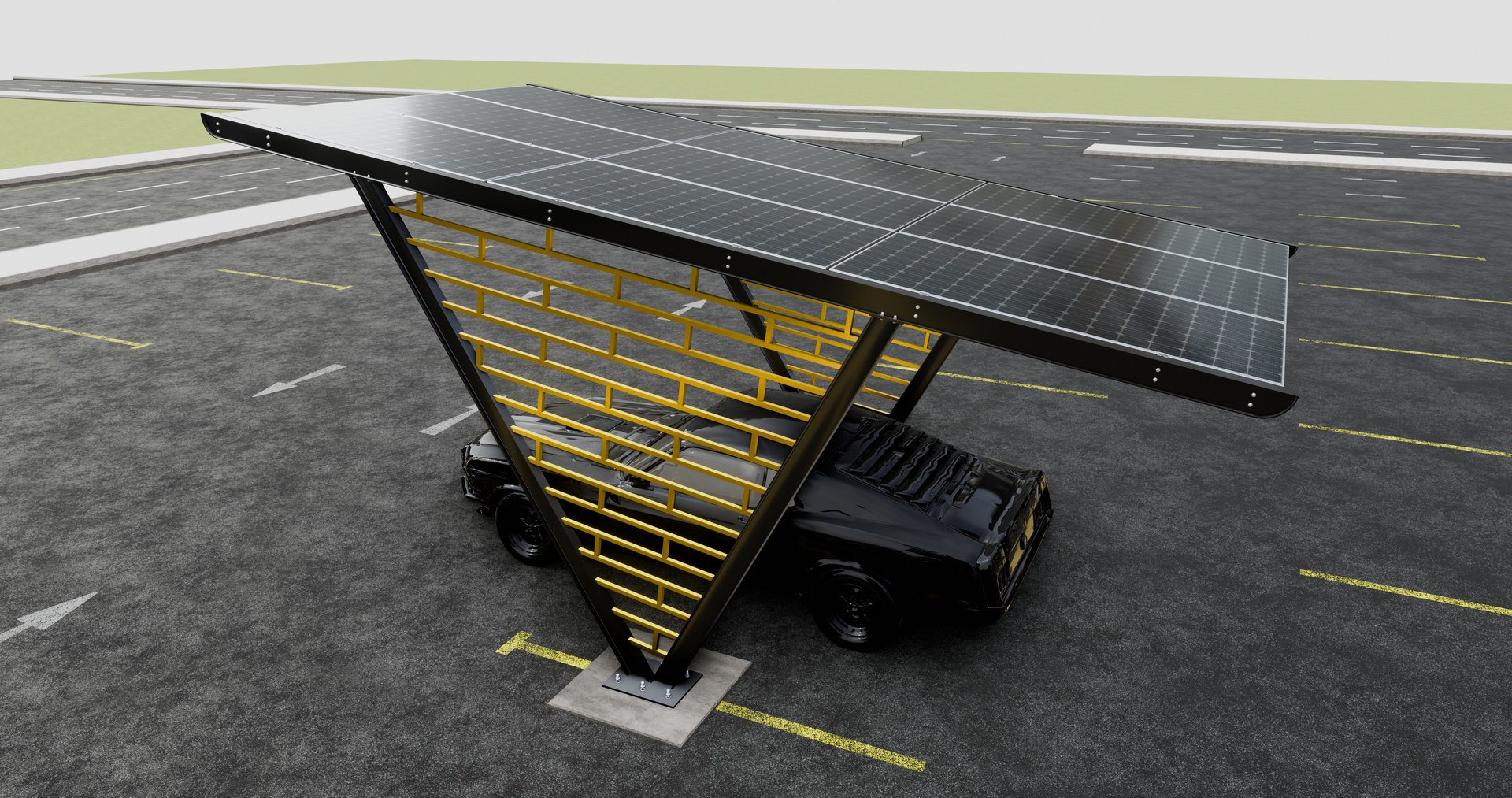 3D V TYPE MODERN SOLAR CARPORT TYPE-8 Model - TurboSquid 2298258