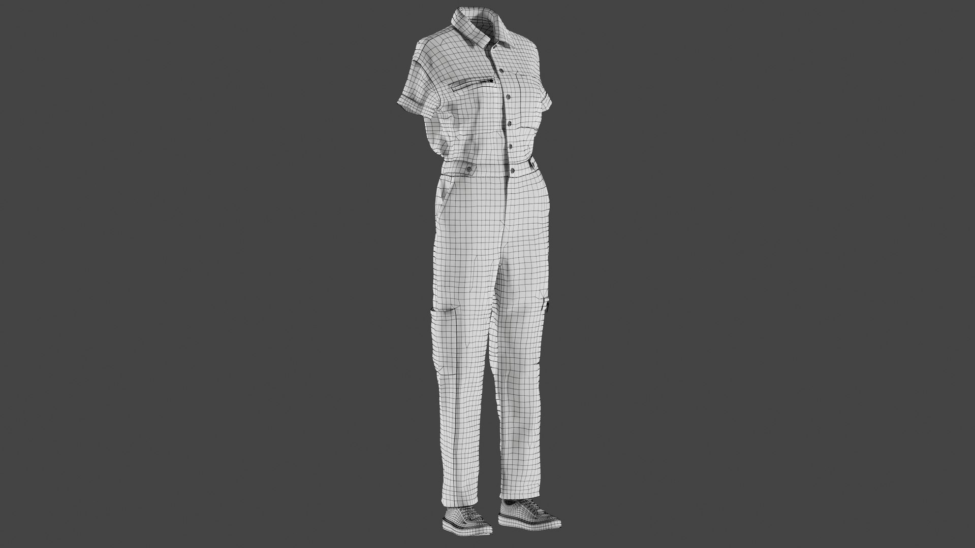 Mesh women s overalls 3D model - TurboSquid 1618182