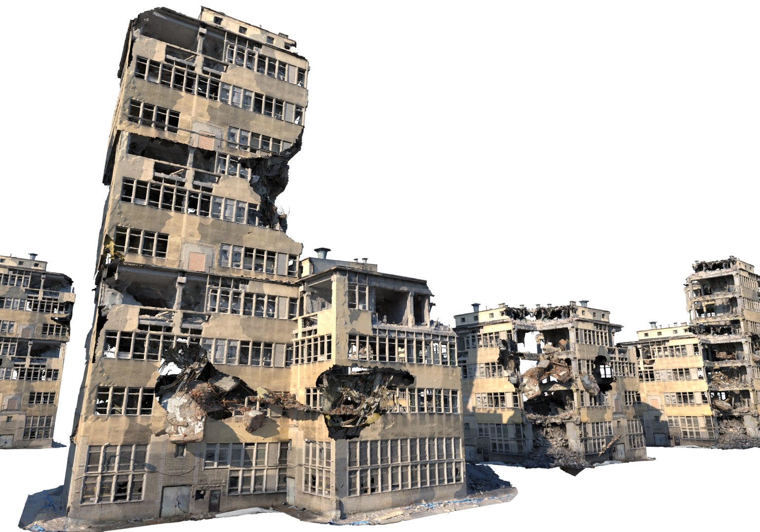 3D destroyed buildings model - TurboSquid 1713732