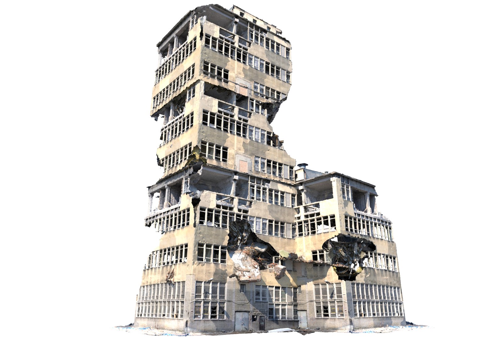 3D destroyed buildings model - TurboSquid 1713732