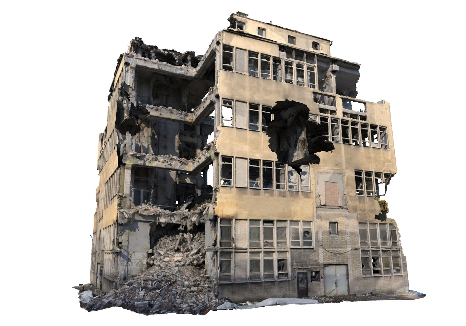 3D destroyed buildings model - TurboSquid 1713732