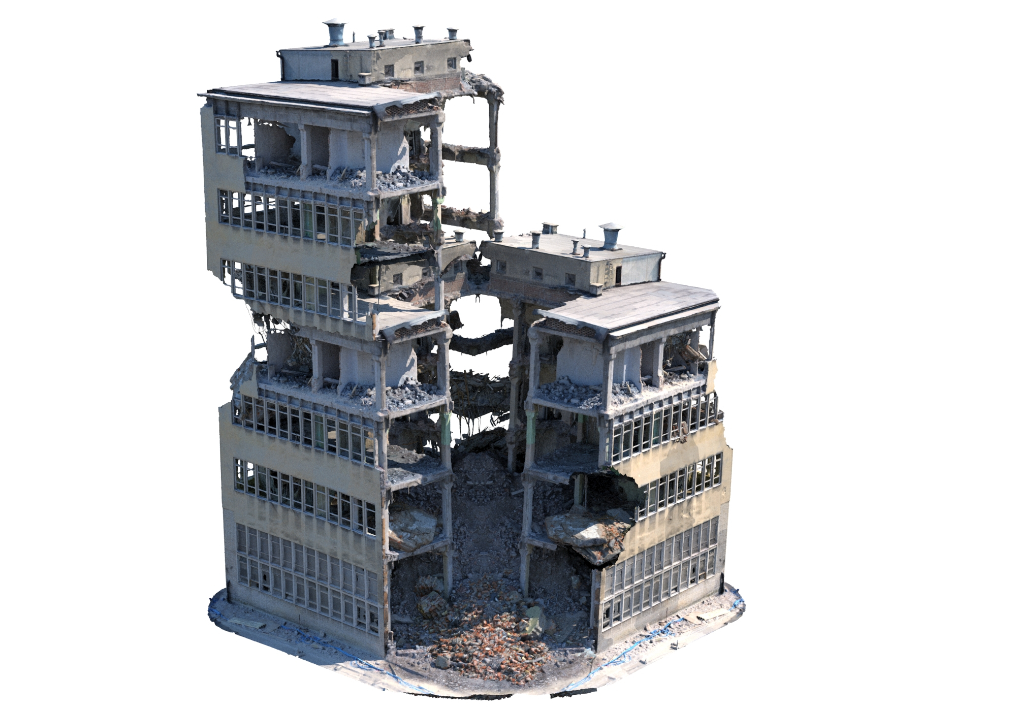 3D destroyed buildings model - TurboSquid 1713732