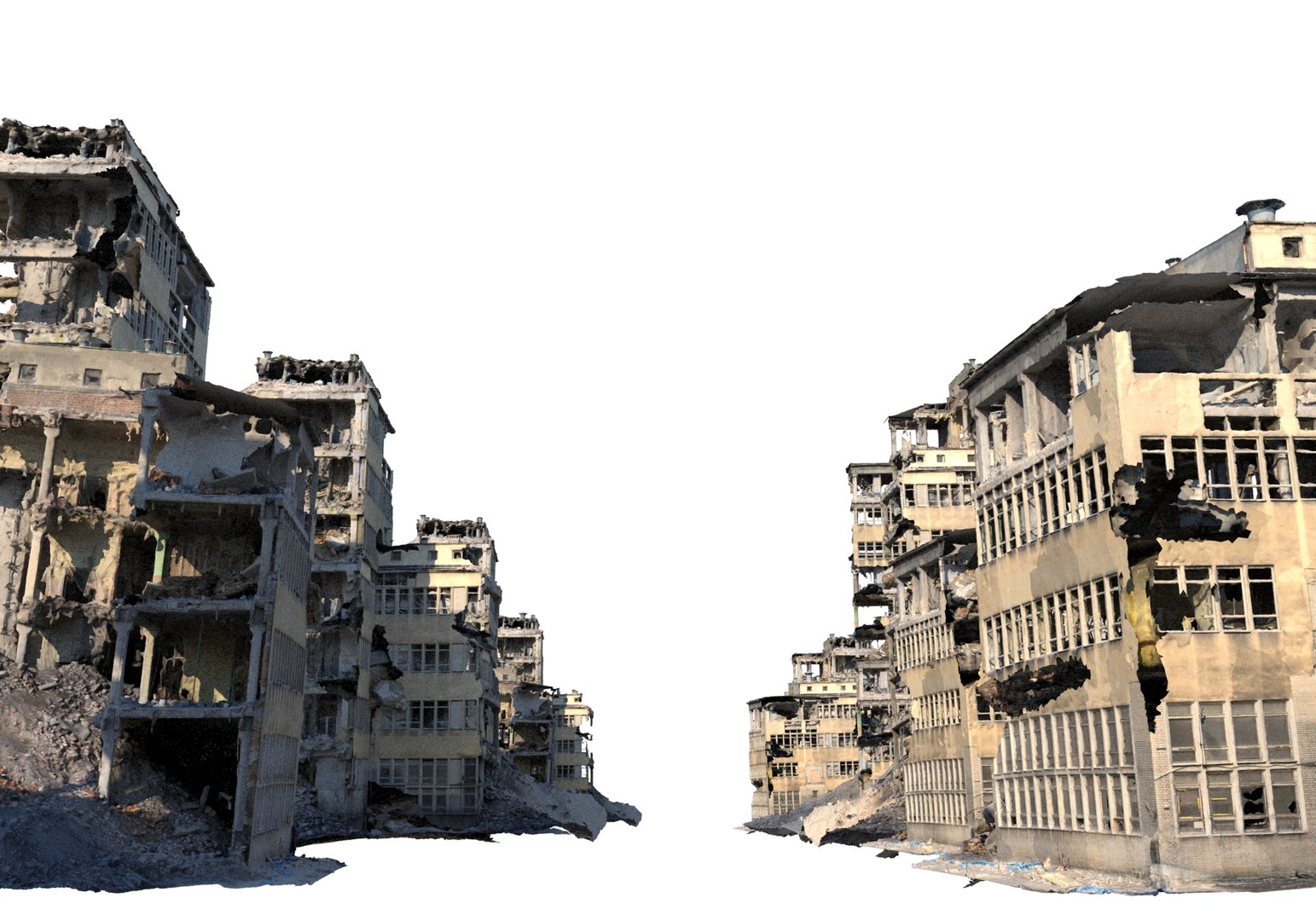 3D destroyed buildings model - TurboSquid 1713732