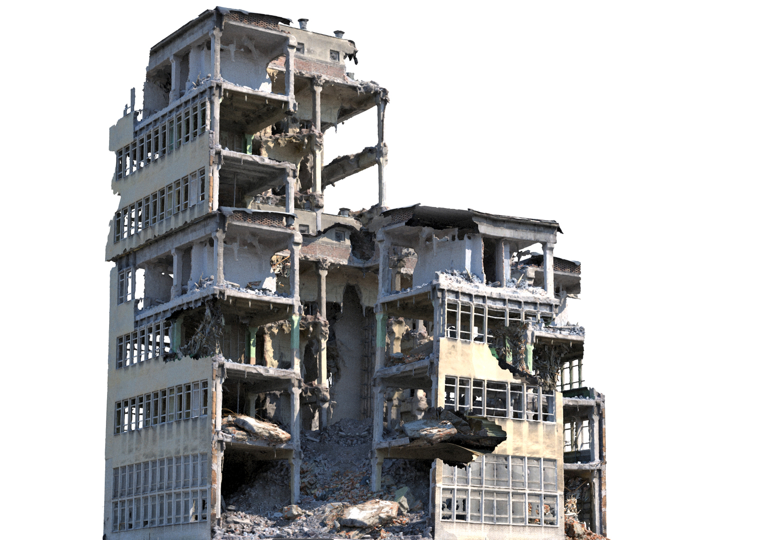 3D destroyed buildings model - TurboSquid 1713732