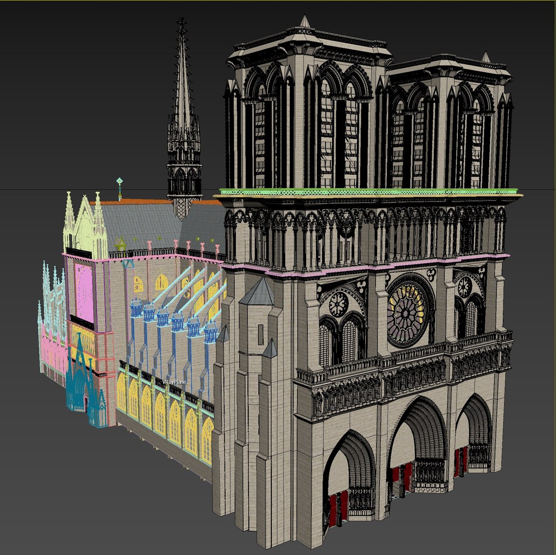 3D Notre Dame Gothic Cathedral Model - TurboSquid 1398288