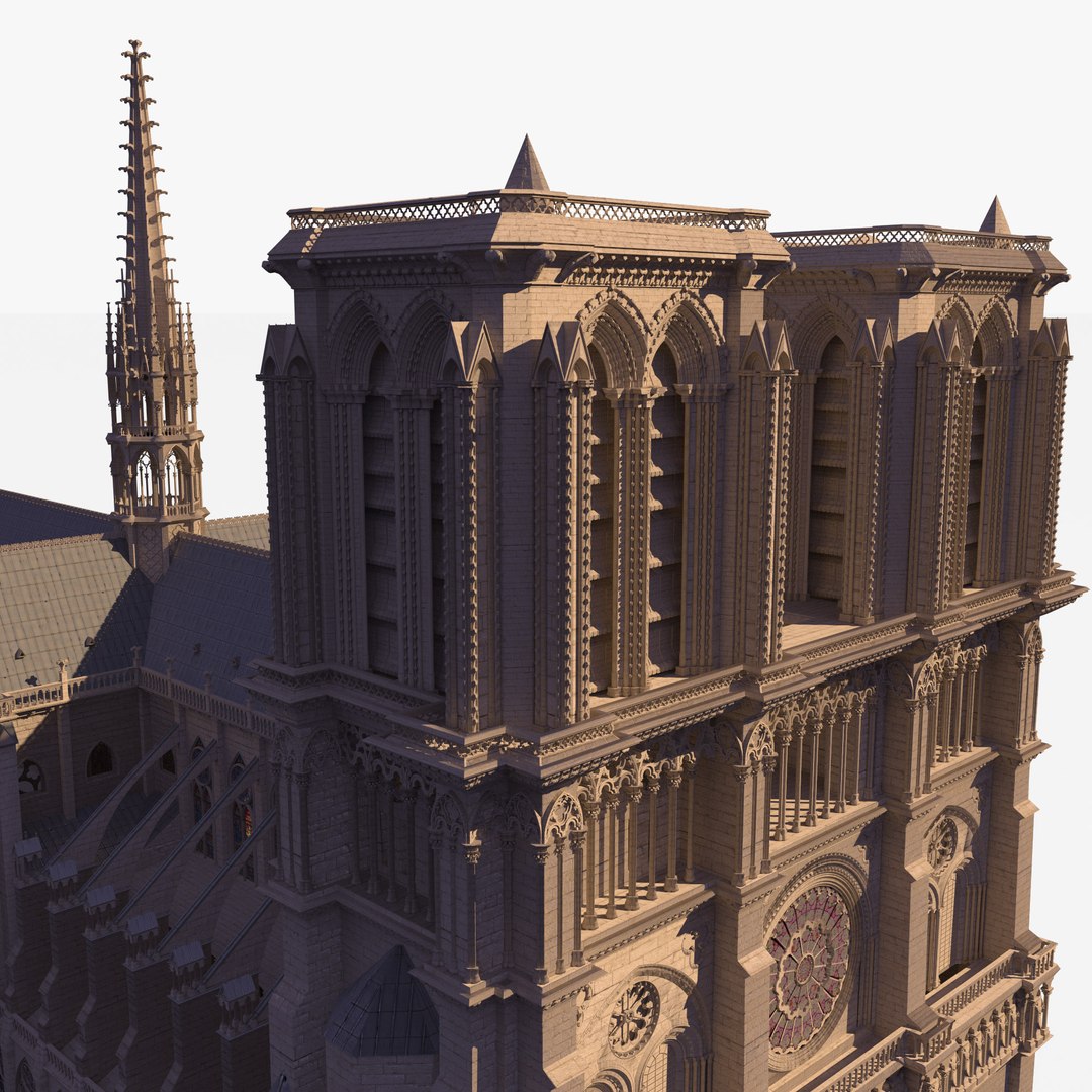 3D Notre Dame Gothic Cathedral Model - TurboSquid 1398288