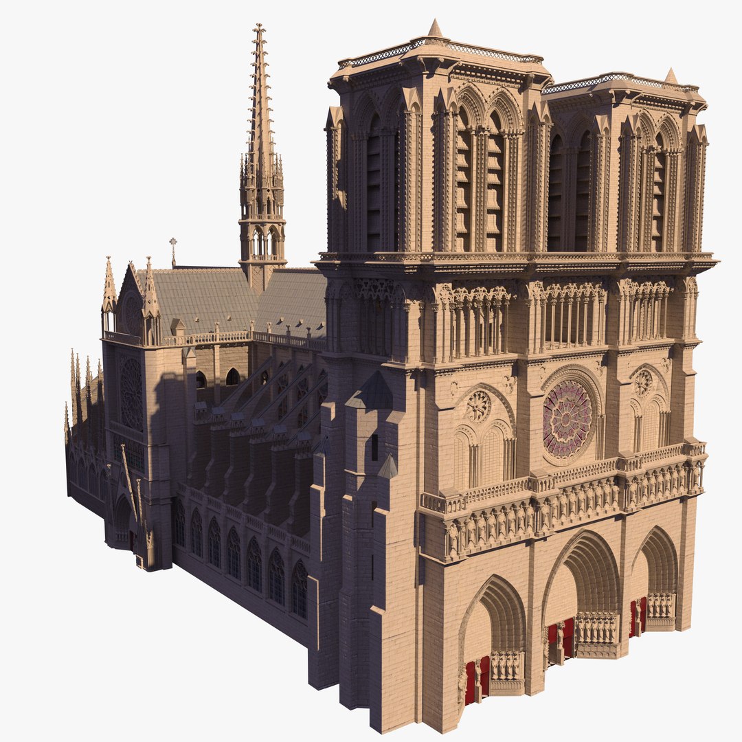 3D Notre Dame Gothic Cathedral Model - TurboSquid 1398288