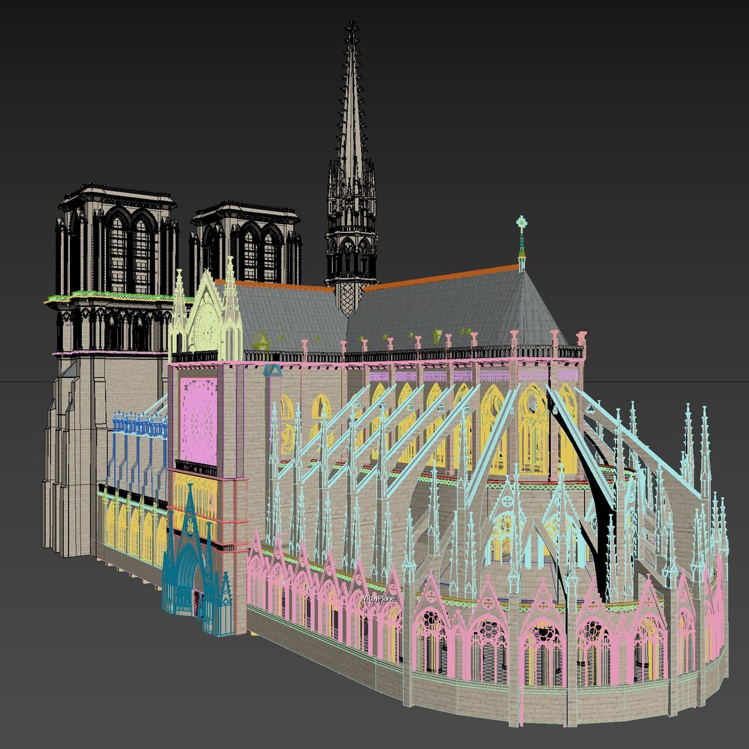 3D Notre Dame Gothic Cathedral Model - TurboSquid 1398288
