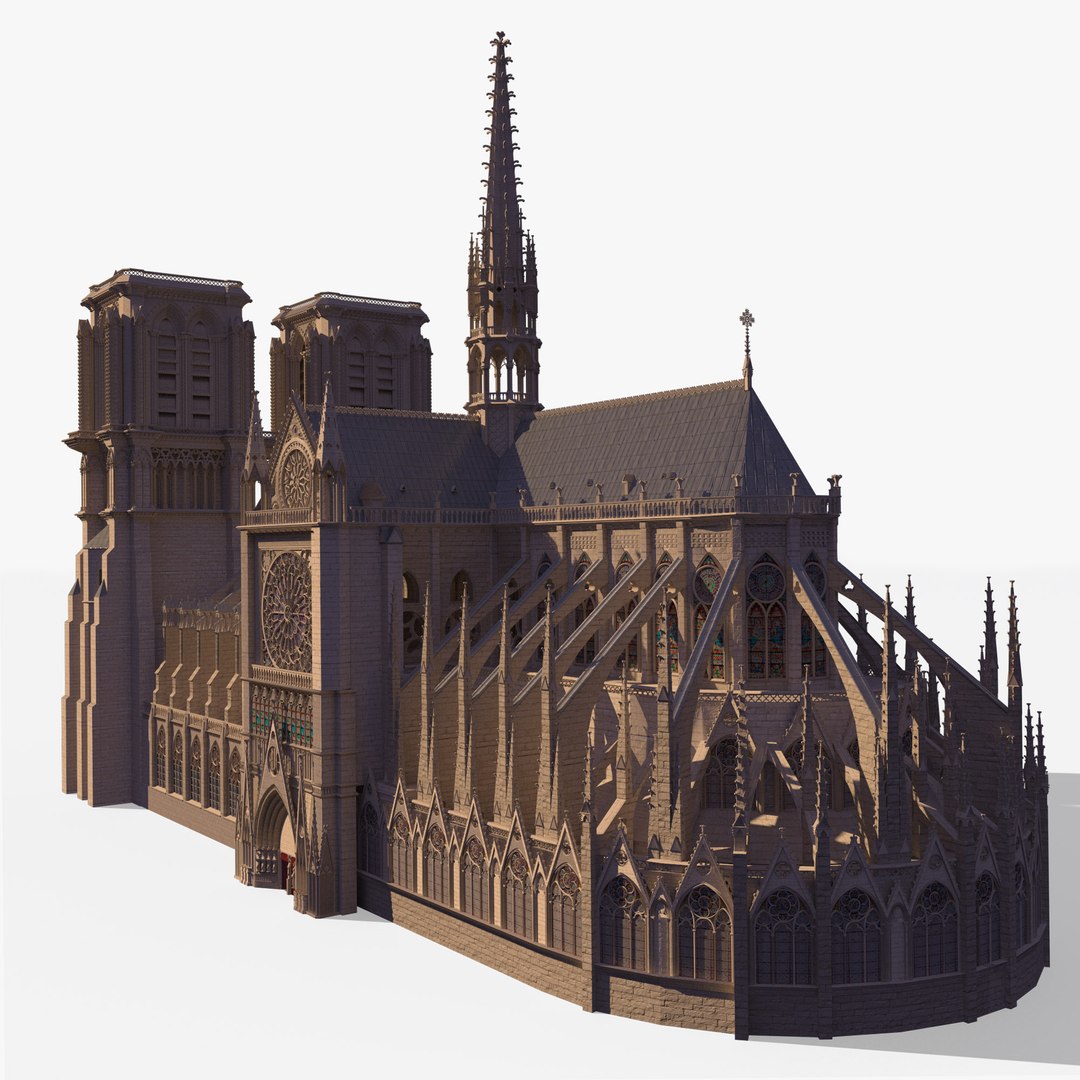 3D Notre Dame Gothic Cathedral Model - TurboSquid 1398288