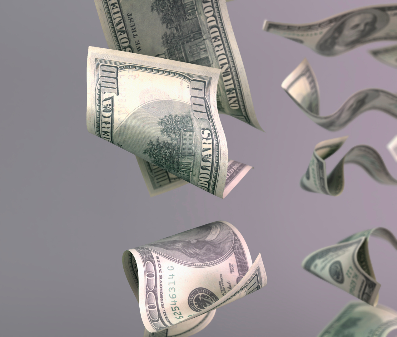 3D set dollar bills - TurboSquid 1694143