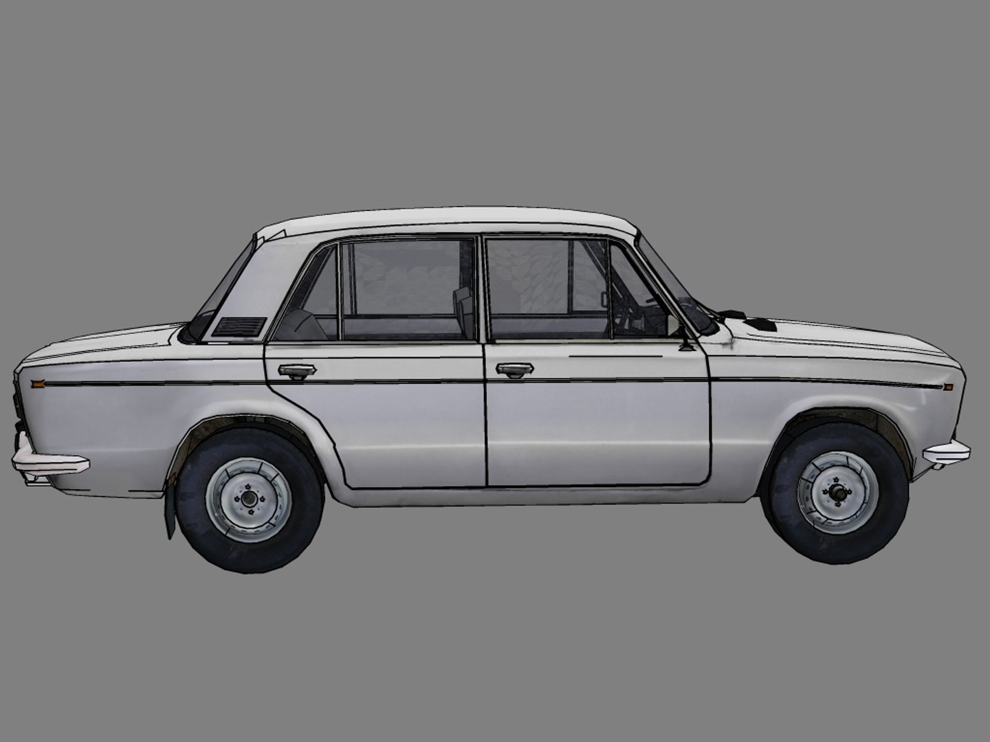 Old Lada-2106 3d Model