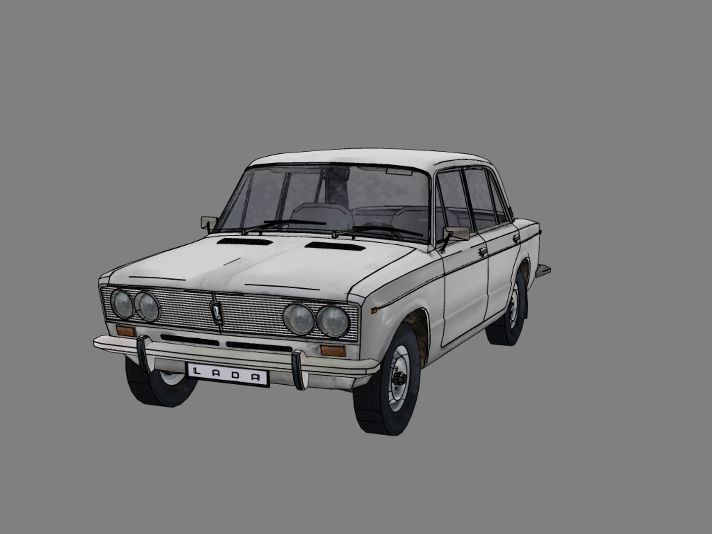 Old Lada-2106 3d Model