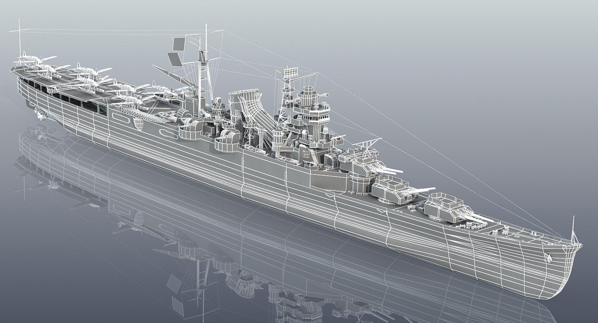 Japanese Cruiser Mogami 3D Model - TurboSquid 1442447