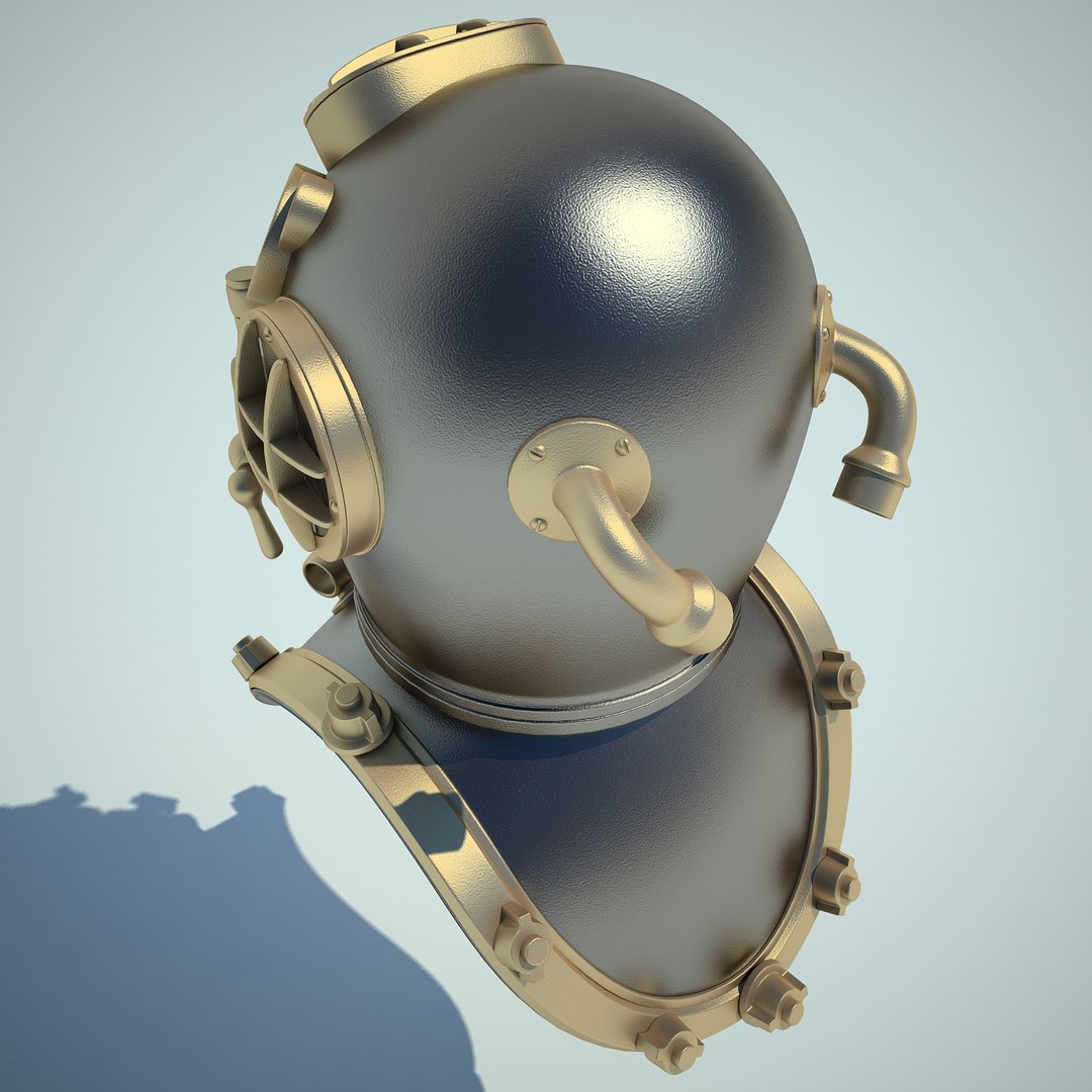3d Model Diving Helmet Old