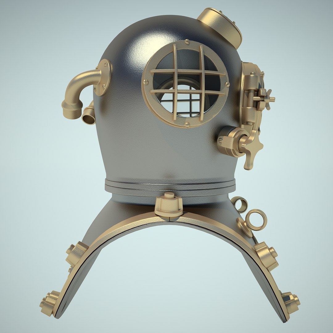 3d Model Diving Helmet Old