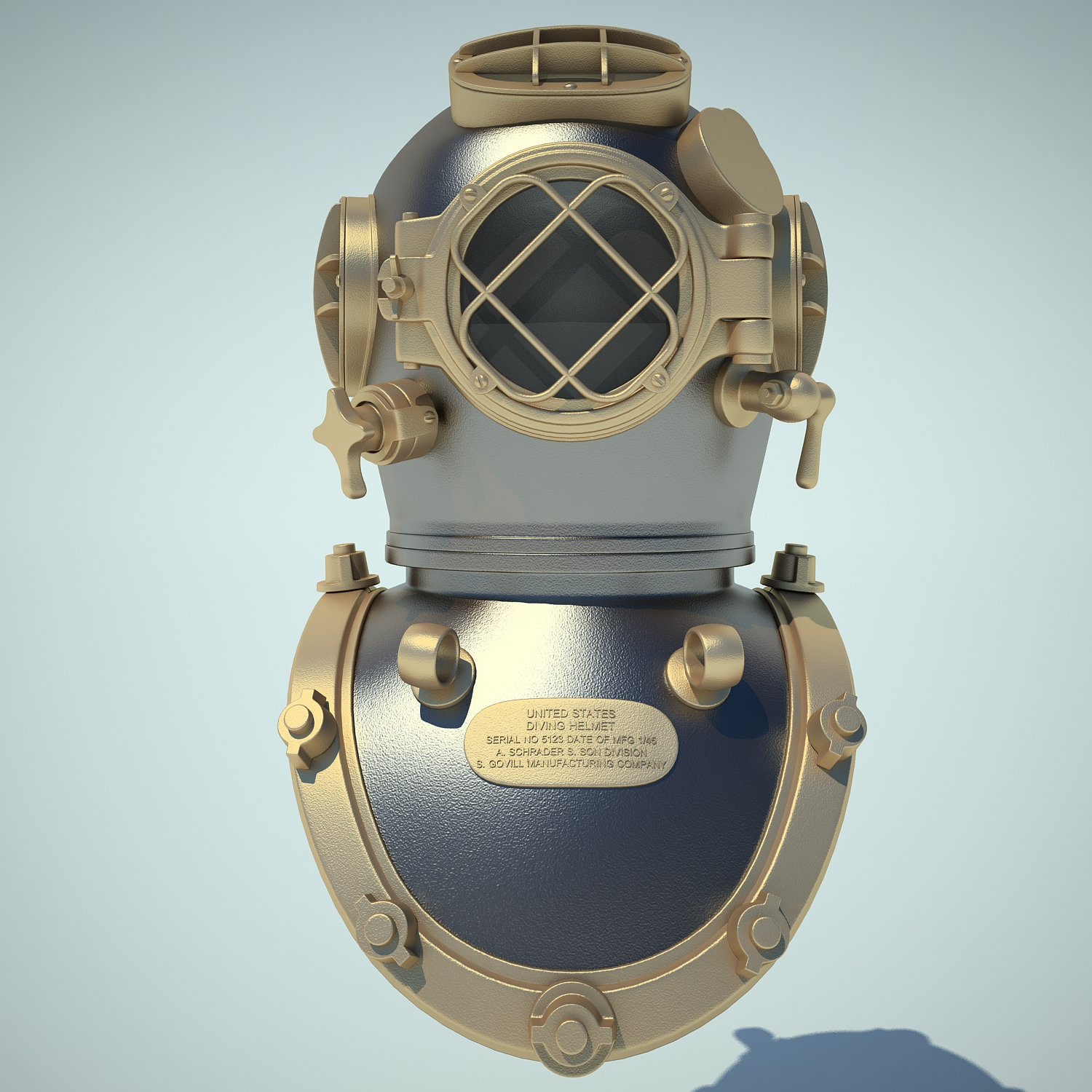 3d model diving helmet old