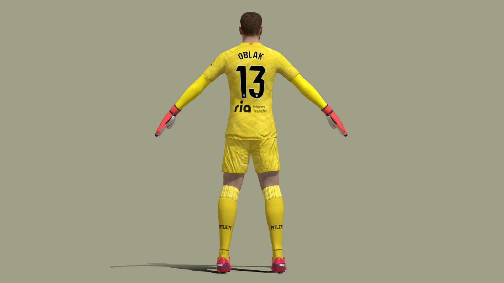 3D T-Pose Rigged Jan Oblak Atletico Madrid 24-25 - TurboSquid 2329602