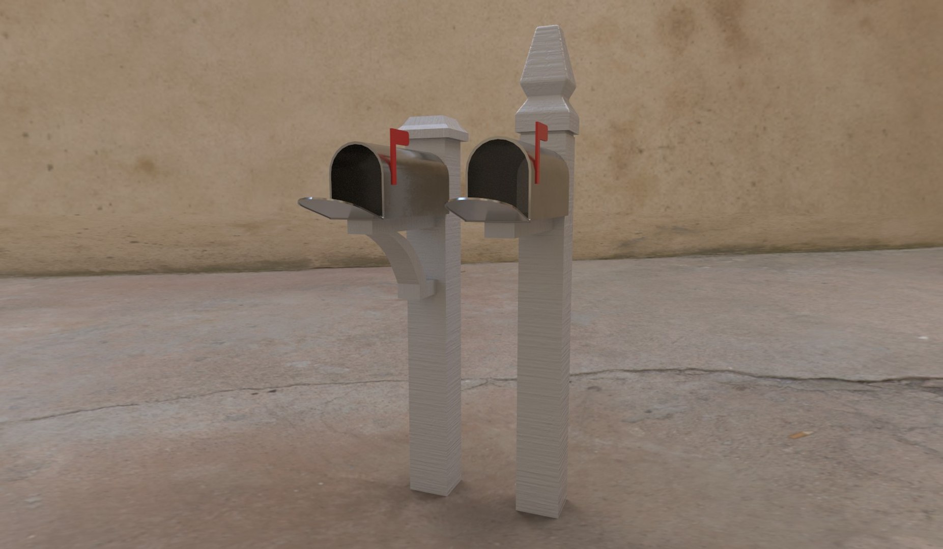 Mail Post 3D Model - TurboSquid 1208473