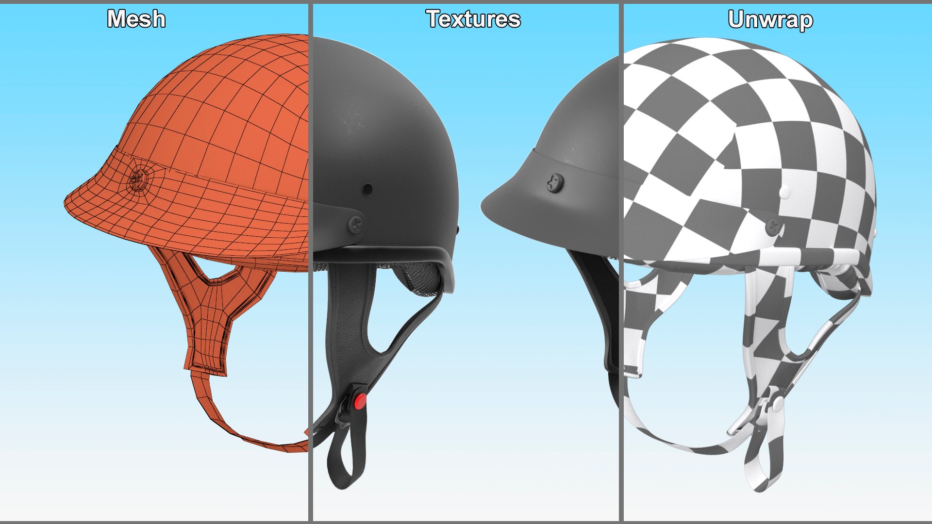 3D Motorcycle Half Helmet - TurboSquid 2279676