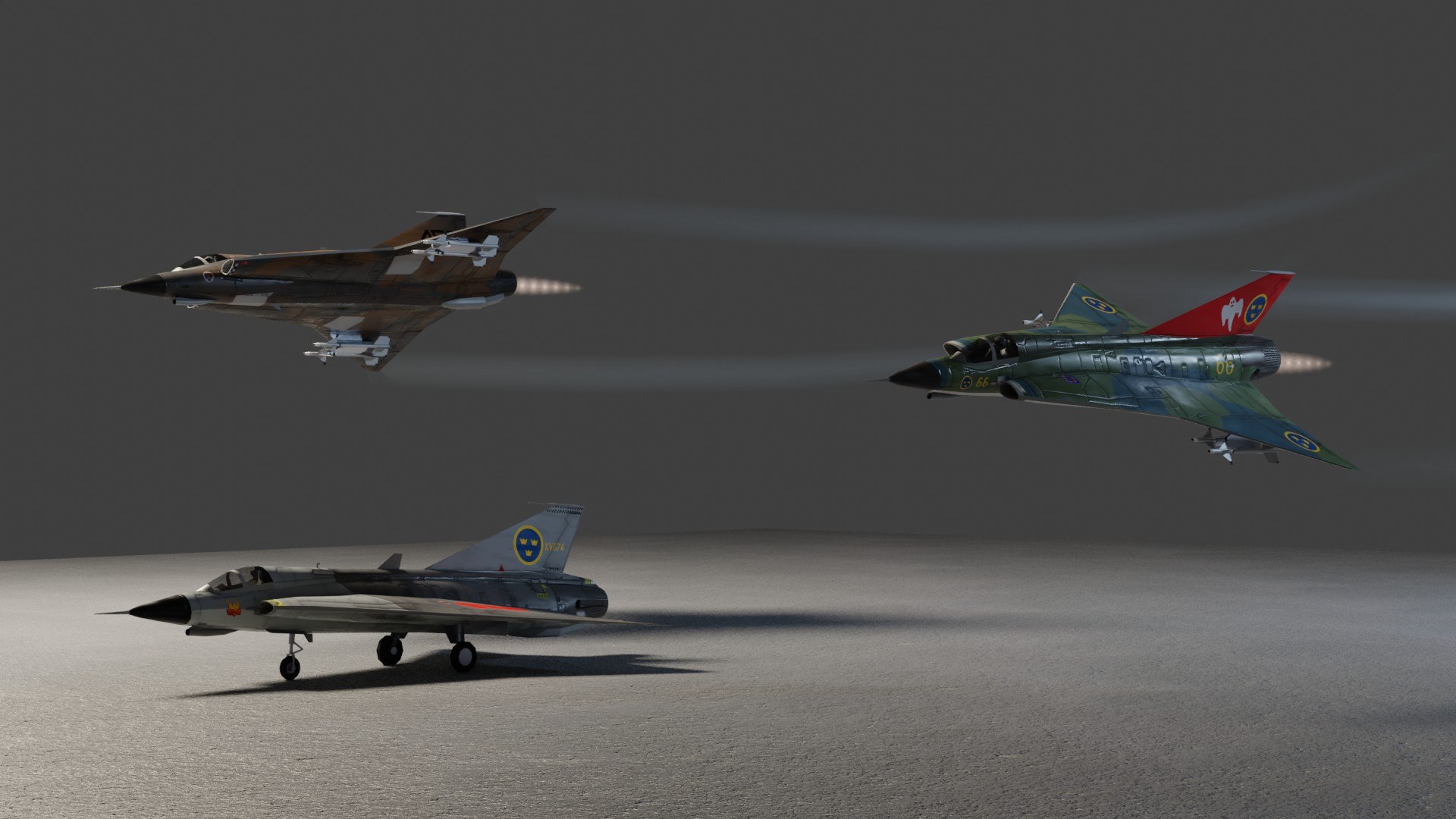 Saab JAS-35 Draken Lowpoly Jet Fighter 3D - TurboSquid 1870483