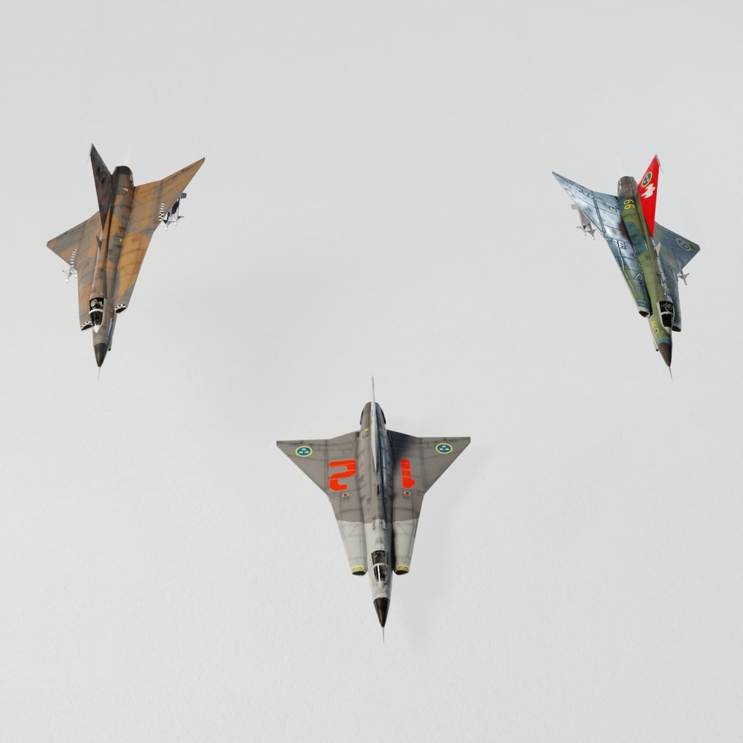 Saab JAS-35 Draken Lowpoly Jet Fighter 3D - TurboSquid 1870483