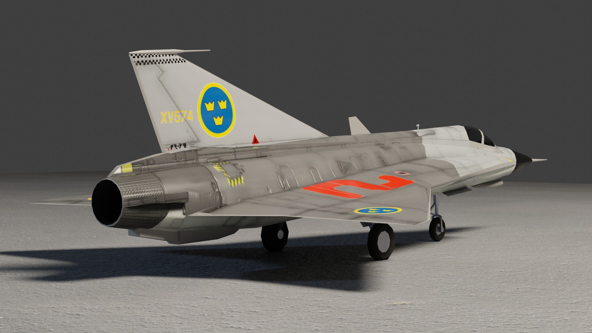Saab JAS-35 Draken Lowpoly Jet Fighter 3D - TurboSquid 1870483