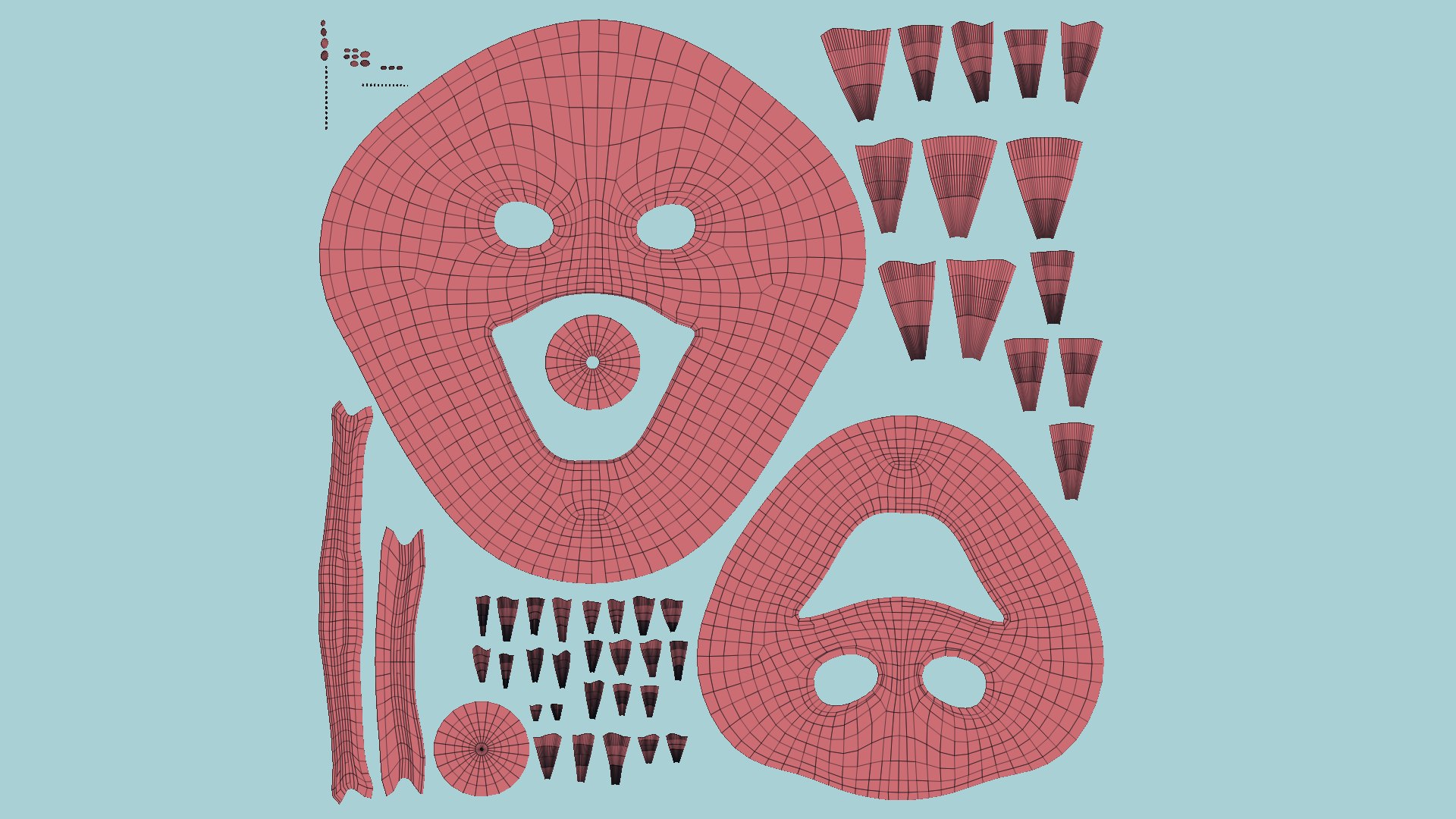 Clown Terror Mask 04 Red Blood - Character Design Fashion 3D Model ...