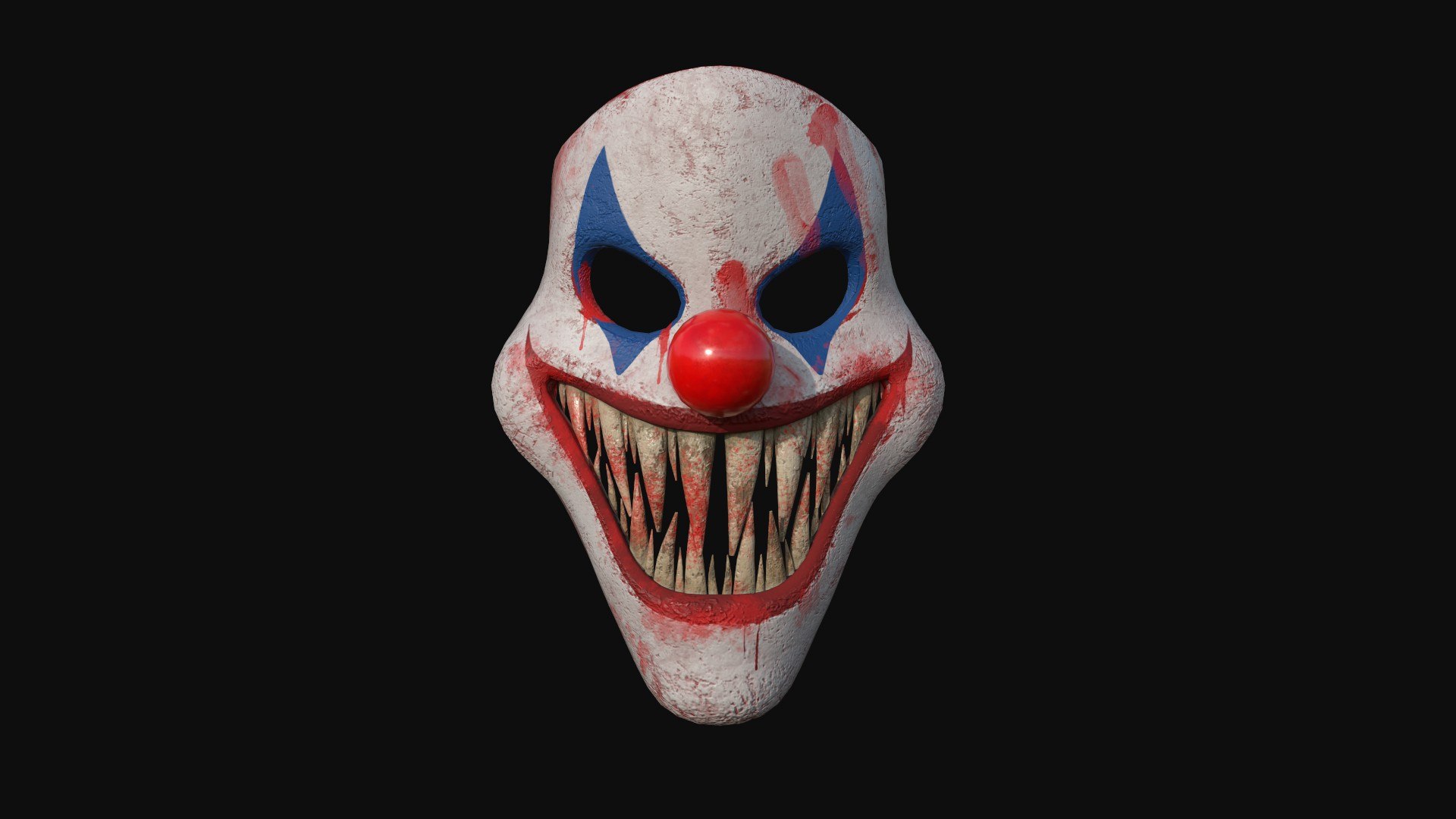 Clown Terror Mask 04 Red Blood - Character Design Fashion 3D Model ...