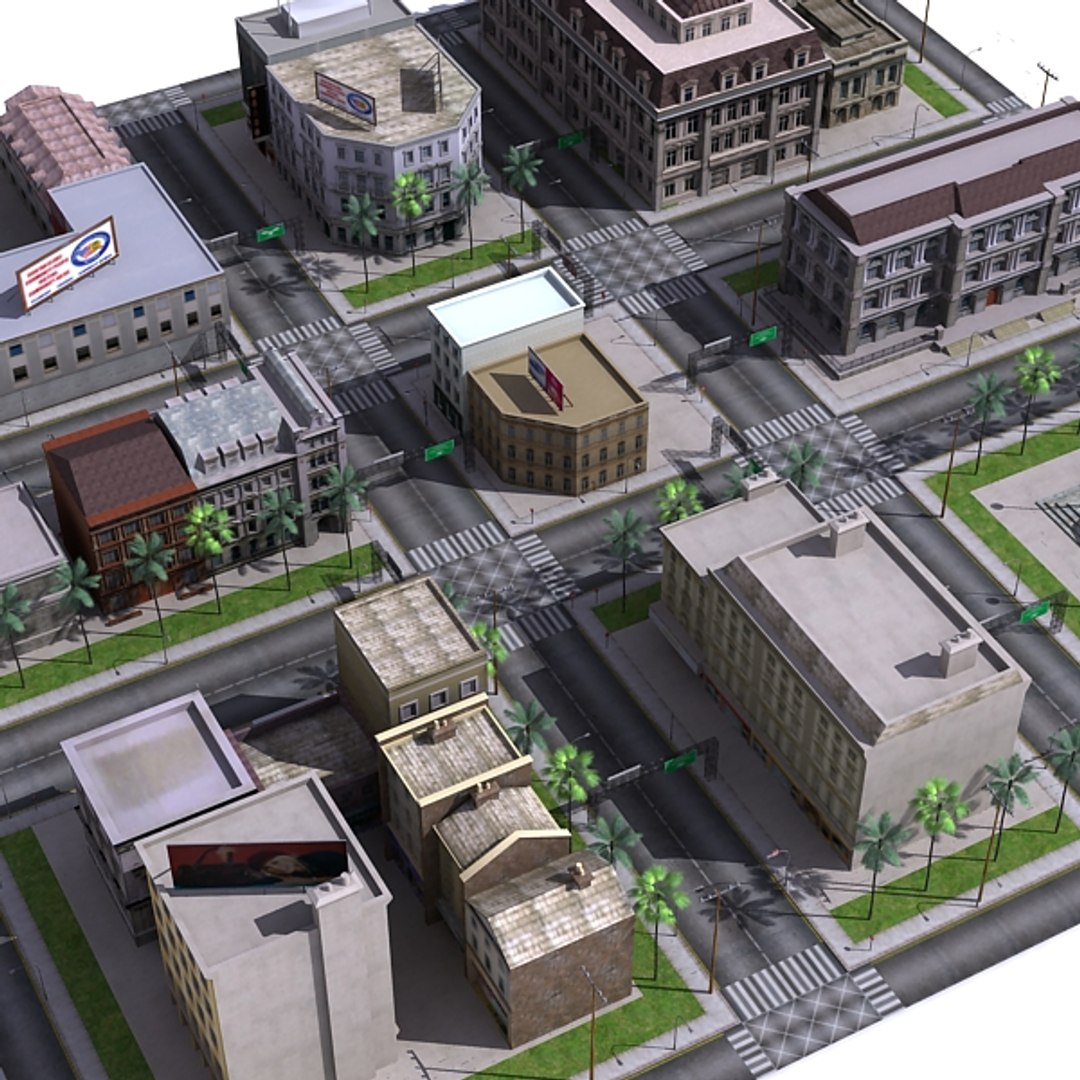 3d City Scene Road Street