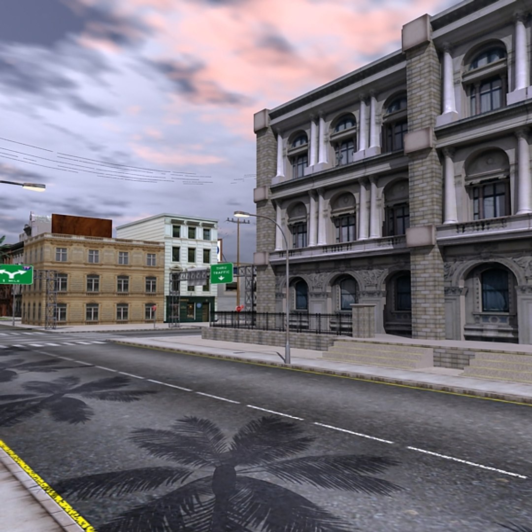 3d City Scene Road Street