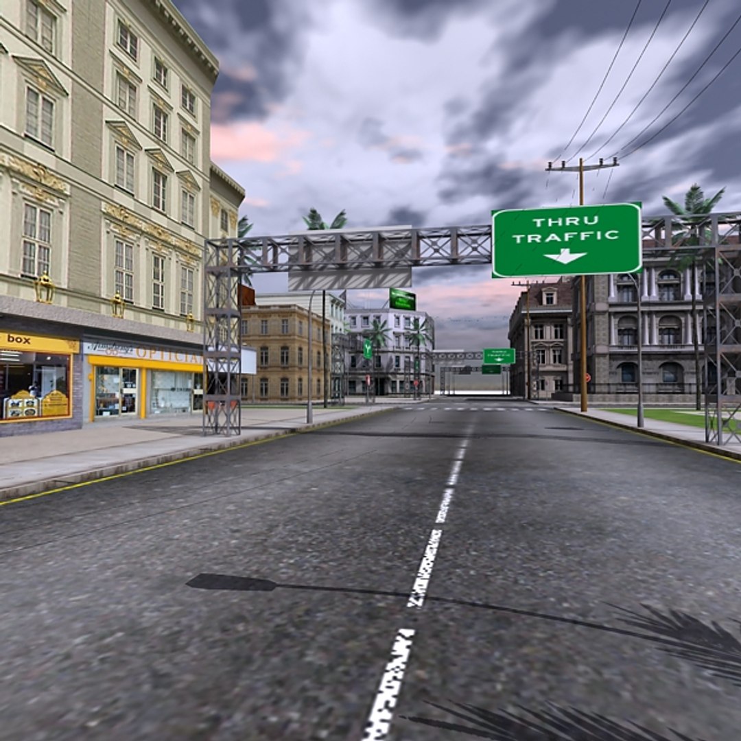 3d City Scene Road Street